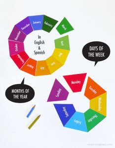 Days of the week flash cards - Mr Printables