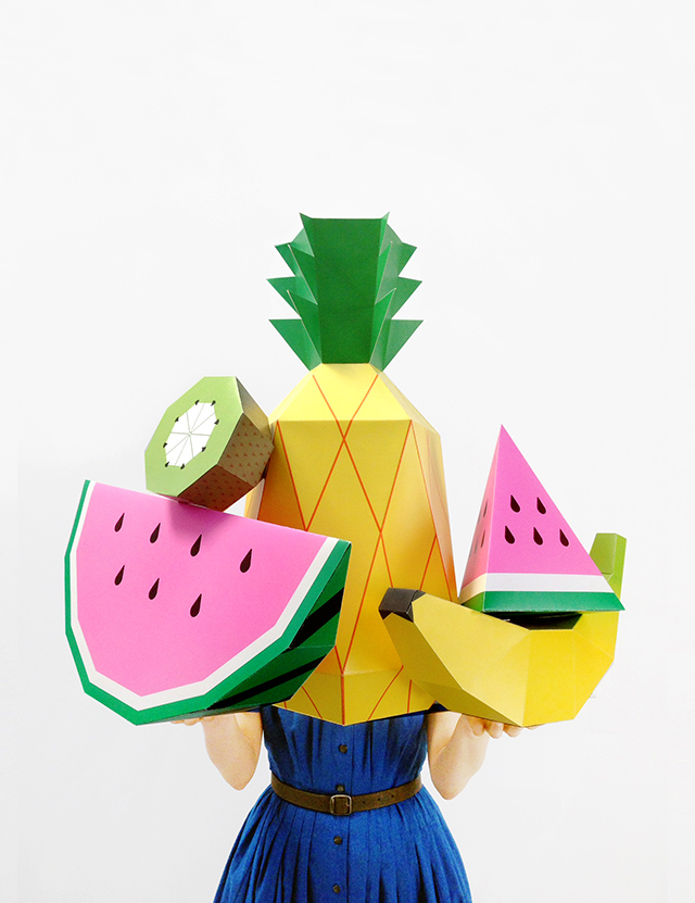 Giant Tropical Fruit Paper Sculptures - Mr Printables